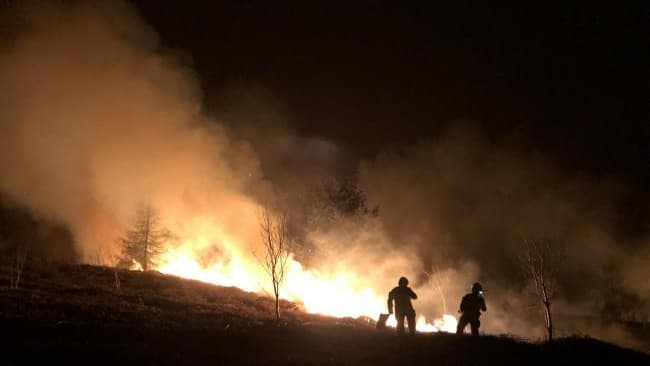 Fire Crews tackle large fire on Sugar Loaf mountain ...
