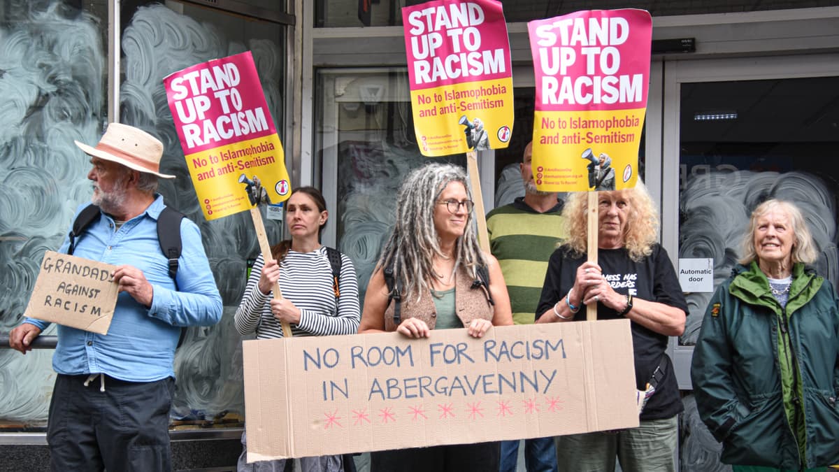Abergavenny residents hold peaceful protest against racism ...