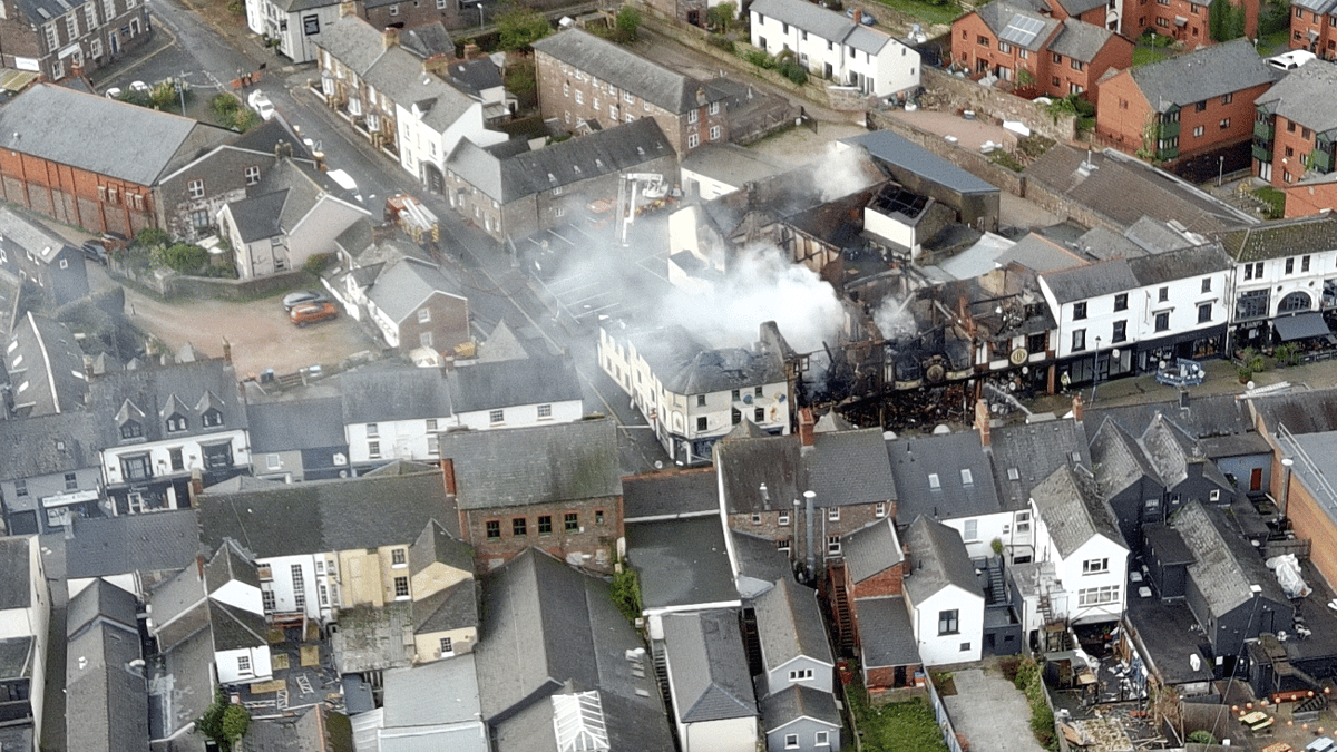 Abergavenny fire seen from the skies | abergavennychronicle.com