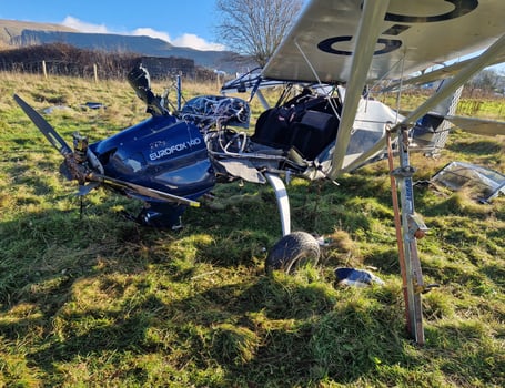 Crickhowell fire teams on the scene as light aircraft crash lands in ...